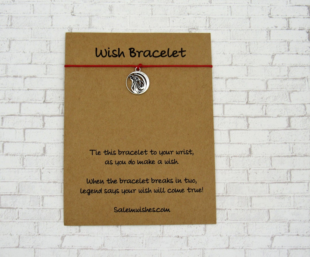 Wolf Gift, Wolf Wish Bracelet, Wolf Bracelet, Personalized Wolf Gifts ...