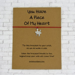 You Have a Piece of My Heart Gift, Puzzle Piece Wish Bracelet, Puzzle ...