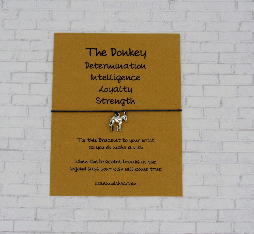 Donkey Gift, Donkey Wish Bracelet, Donkey Bracelet, Farm Gift, Grand ...