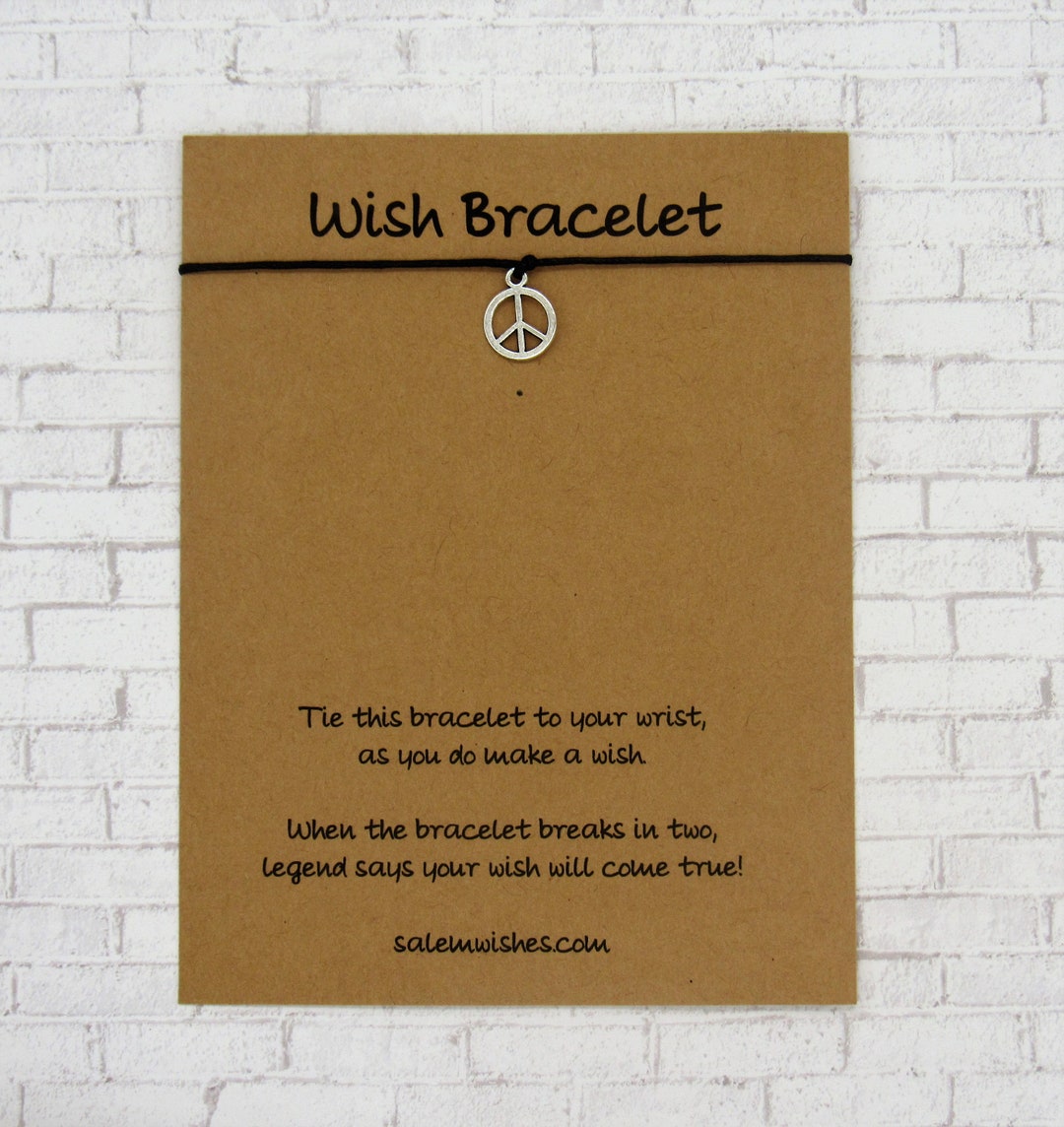 Peace Wish Bracelet, Peace Sign Gift, Custom Peace Gift, Peace Sign ...