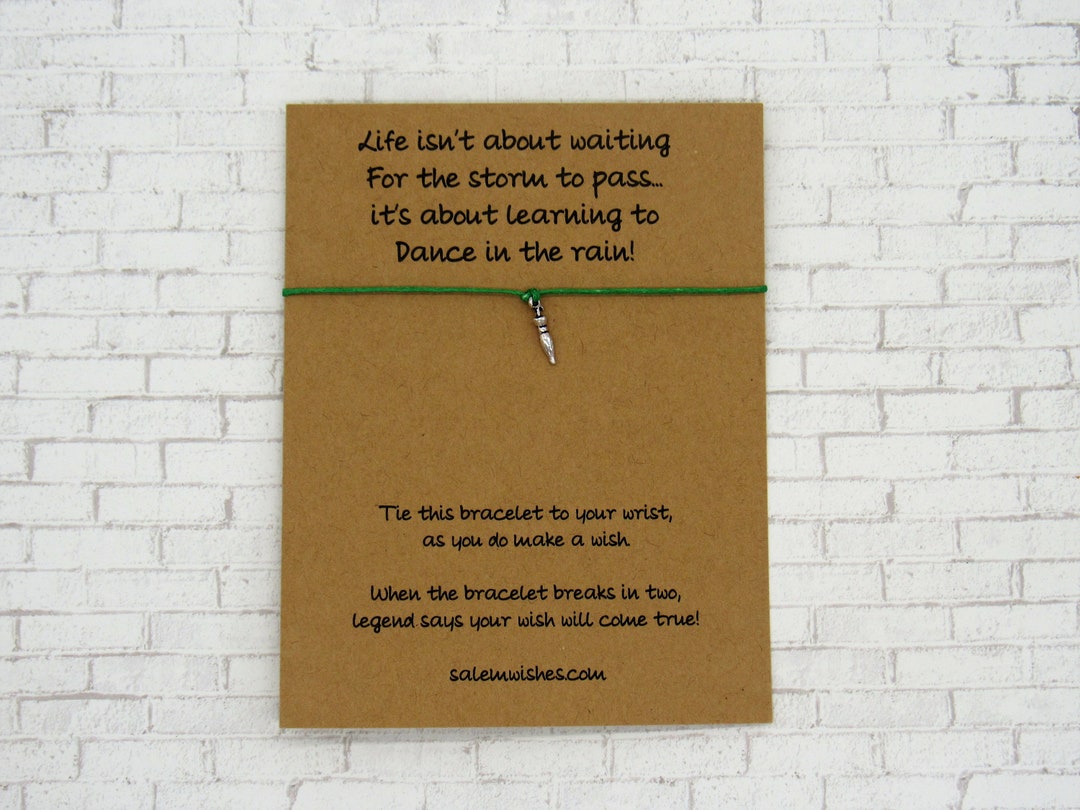 Umbrella Wish Bracelet, Umbrella Gift, Inspirational Quote, Dance in ...