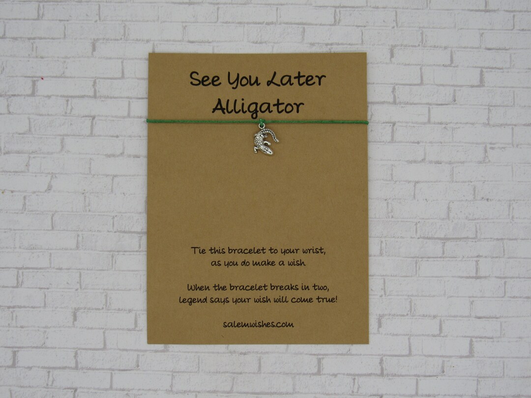 Alligator Gift, Crocodile Gift, Alligator Wish Bracelet, Crocodile ...