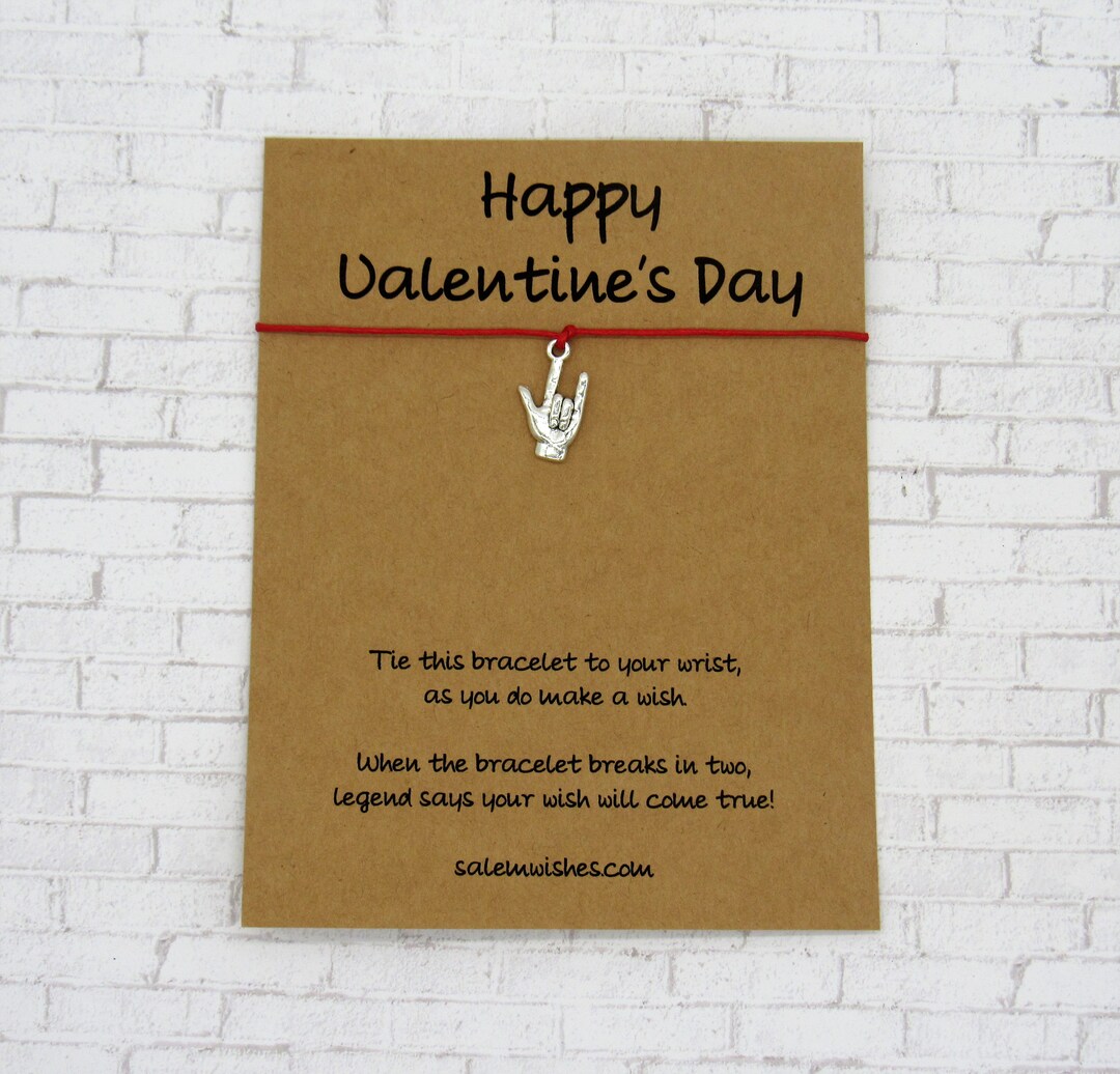 Valentine's Gift, I Love You Sign Wish Bracelet, Valentine for Child ...