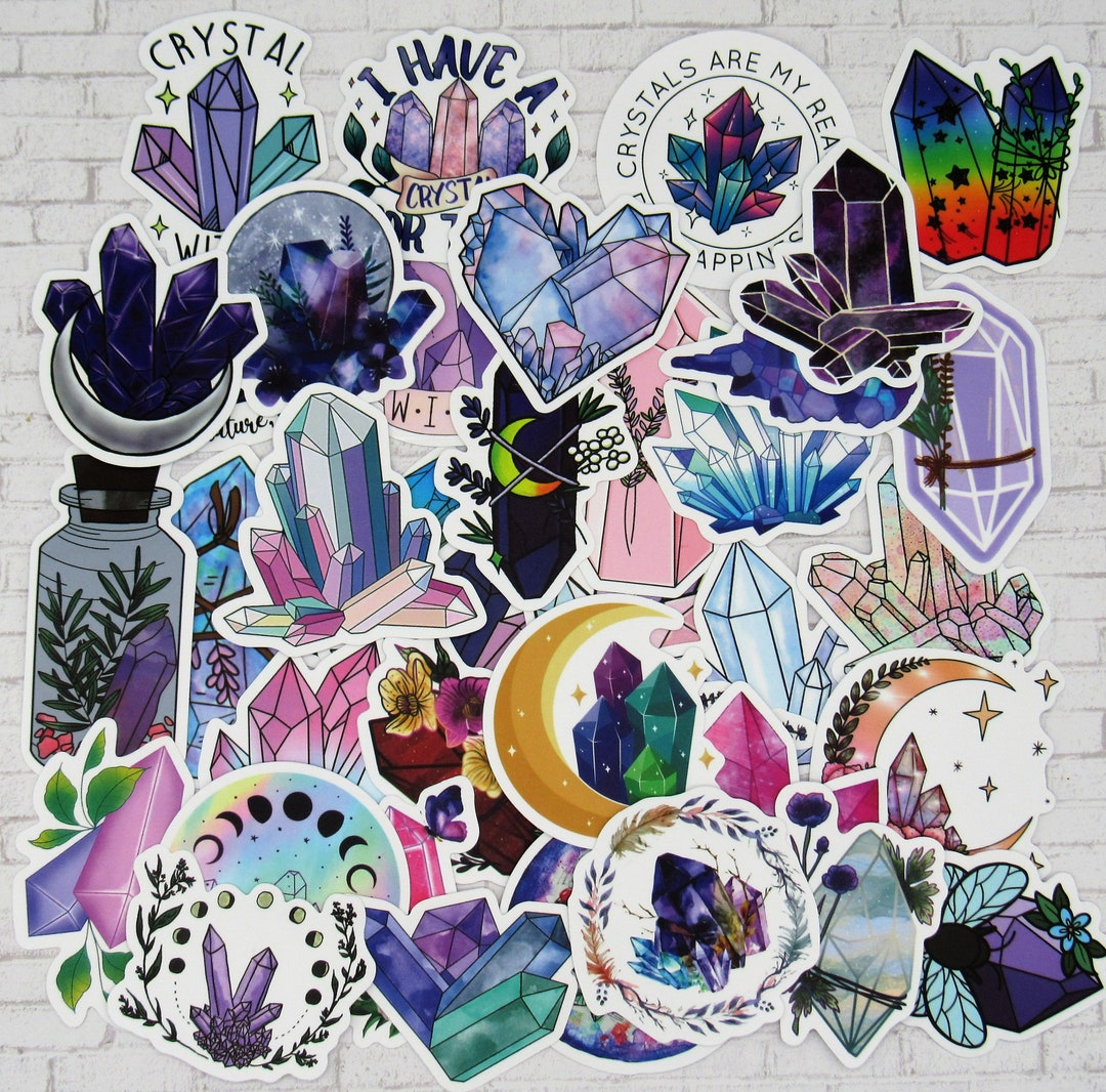 10 Crystal Sticker, Crystal Sticker Set, 10 Random Stickers, Crystal ...