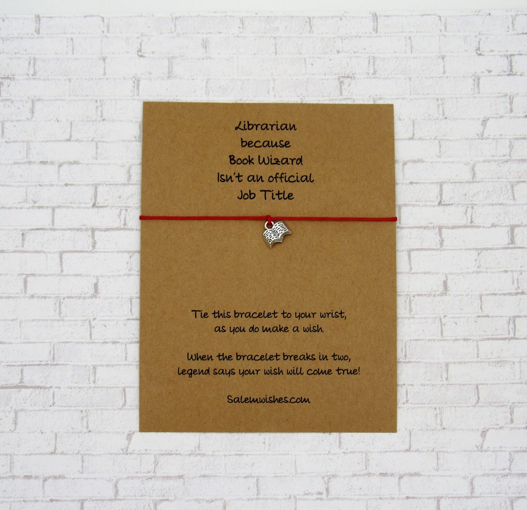 Librarian Gift, Librarian Wish Bracelet, Librarian Thank You Gift, Gift ...