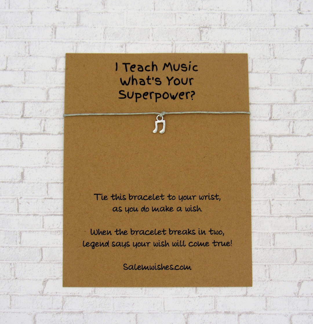 Music Teacher Gift, Music Teacher Wish Bracelet, Teacher Appreciation ...