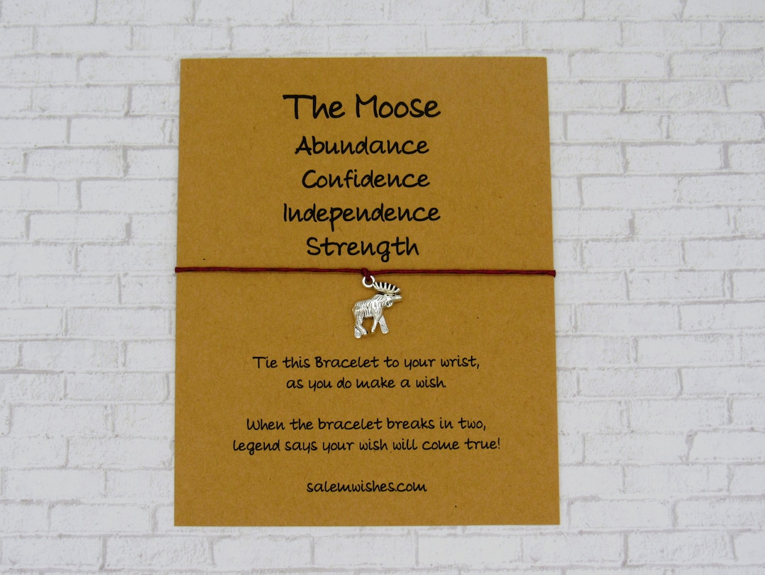 Moose Gift, Moose Wish Bracelet, Nature Gift, Strength Gift, New ...