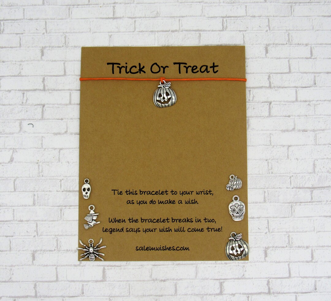 Trick or Treat Wish Bracelet Set, Multiple Charm Options, Halloween ...