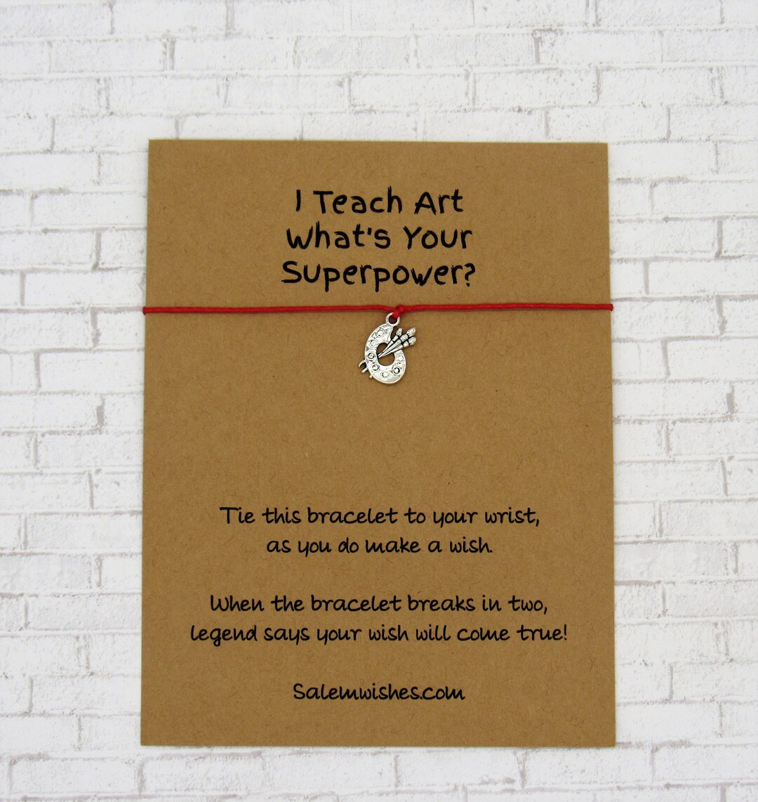 Art Teacher Gift, Art Teacher Wish Bracelet, Gift for Art Teacher ...