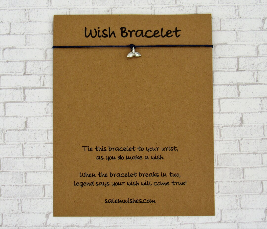 Whale Gift Whales Tail Wish Bracelet Whale Bracelet Under - Etsy