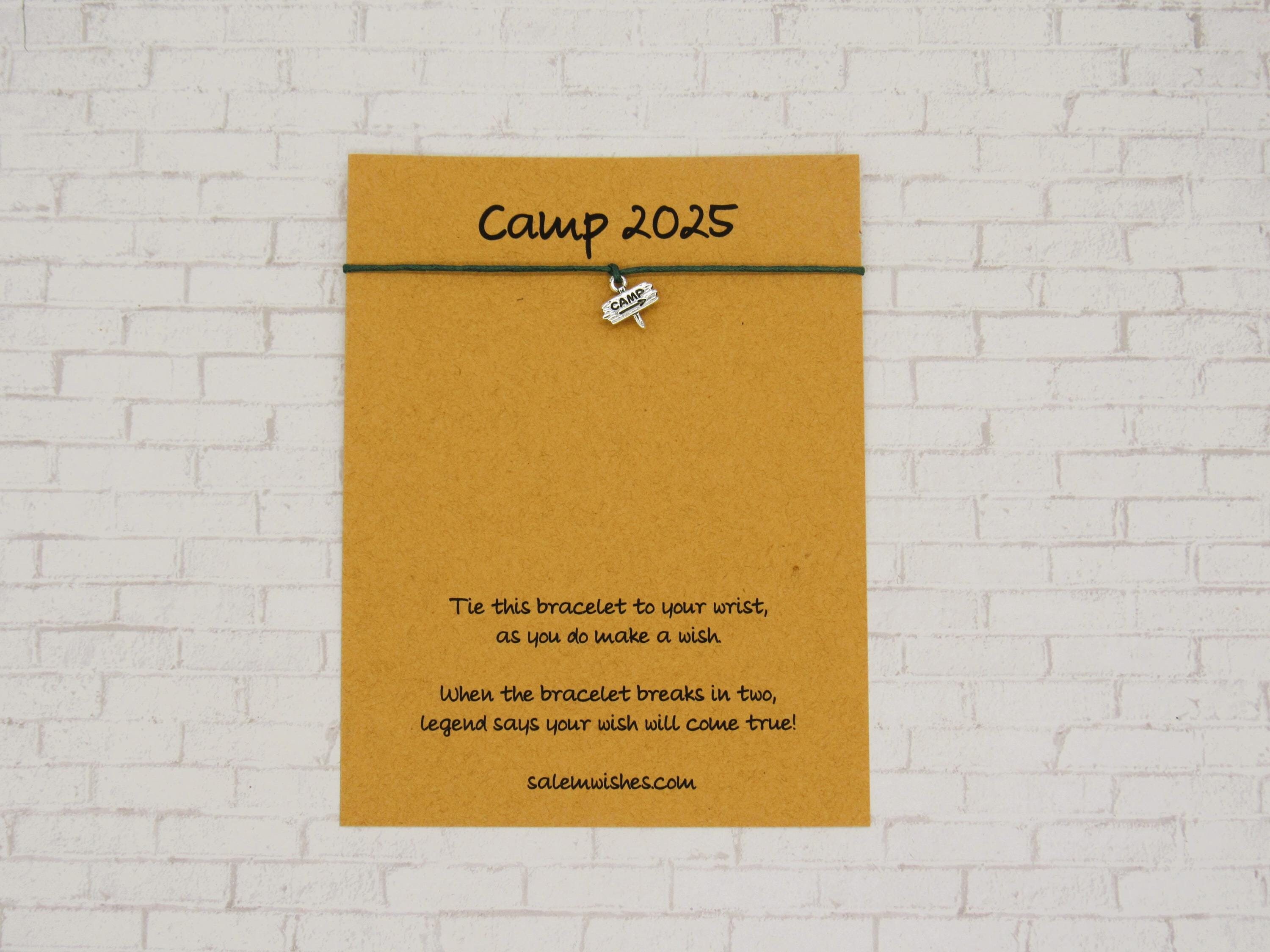 Summer Camp Gift, Camp Wish Bracelet, Camping Gift, Sleep Away Camp ...