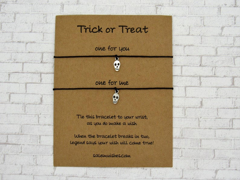 Trick or Treat Wish Bracelet Set Multiple Charm Options | Etsy