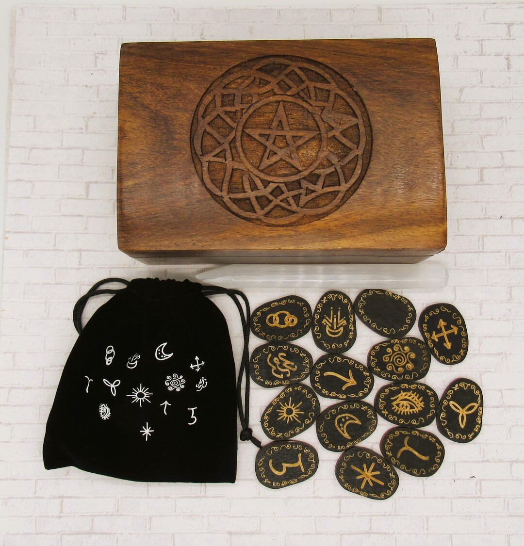 Witch Runes Set, Runes, Wood Runes, Rune Gift Set, Magical Alphabet ...