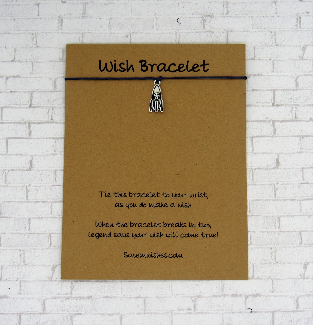 Rocket Wish Bracelet, Outer Space Gift, Rocket Ship Gift, Galaxy Gift ...