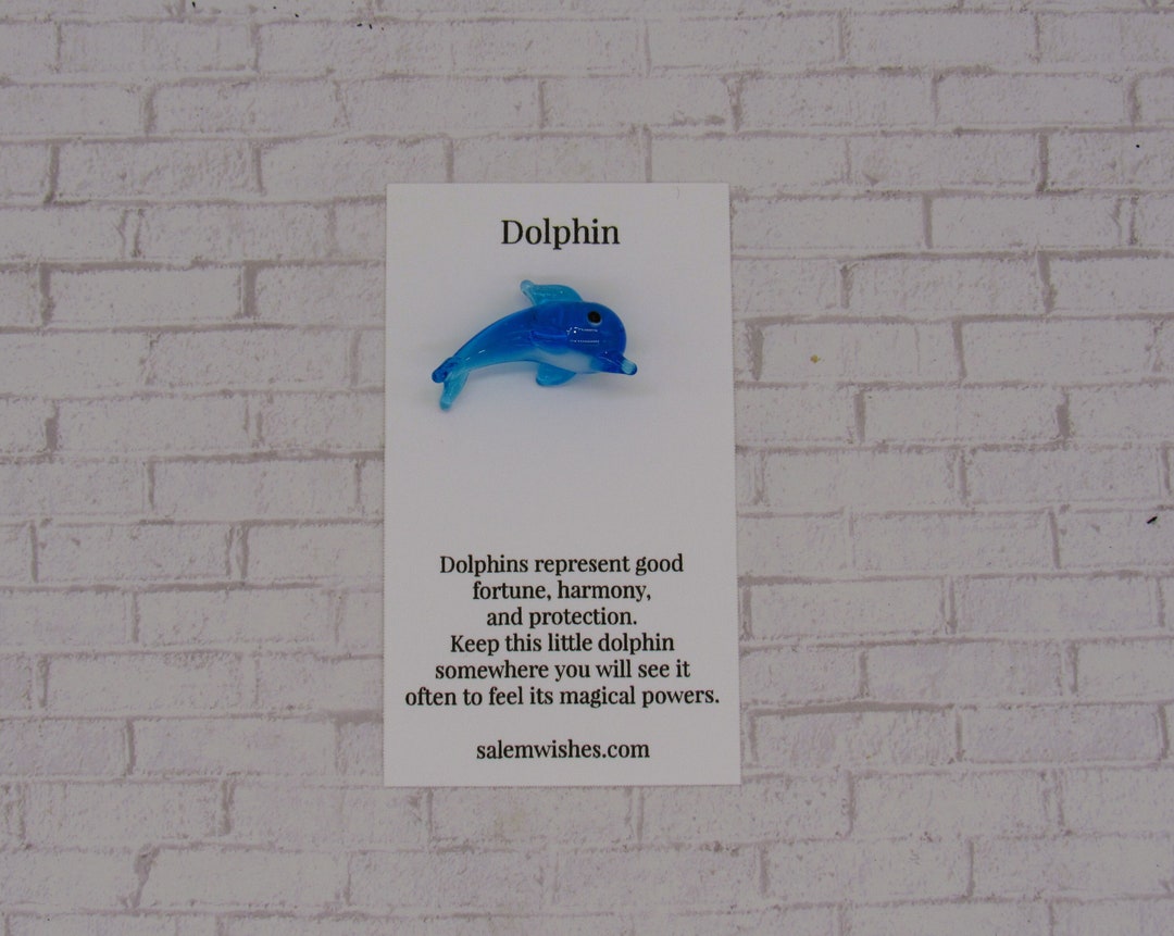 Dolphin, Dolphin Gift, Blown Glass Dolphin, Good Fortune Charm, Dolphin ...