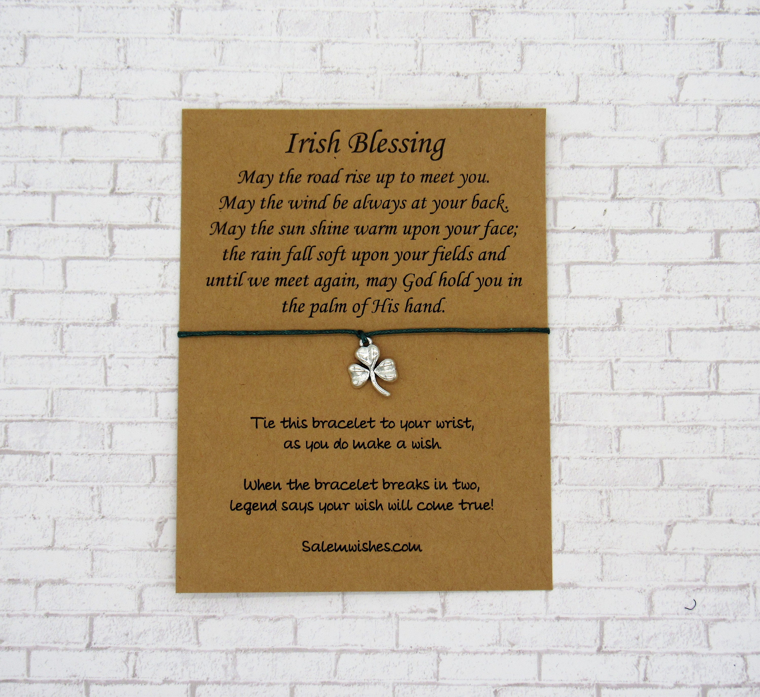 Irish Friendship Wish Irish Wish Bracelet Irish Poem | Etsy