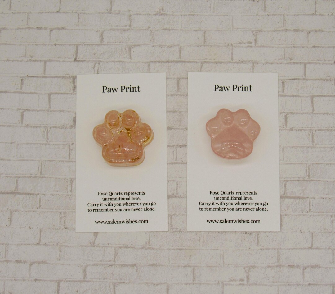 Paw Print, Pet Loss Gift, Rose Quartz, Dog Paw Gift, Cat Paw ...