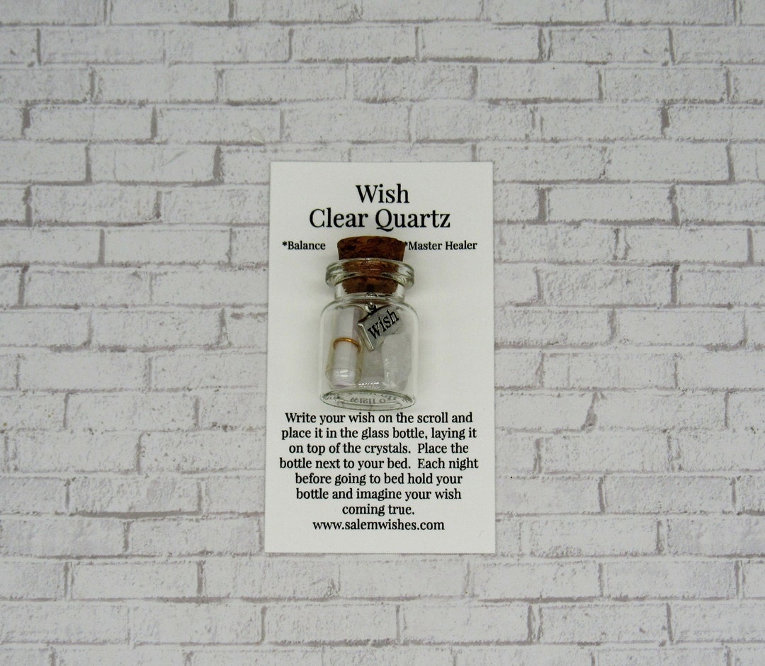 Wishing Bottle, Crystal Wish Jar, Cork Bottle, Crystal Chip Jar, Luck ...