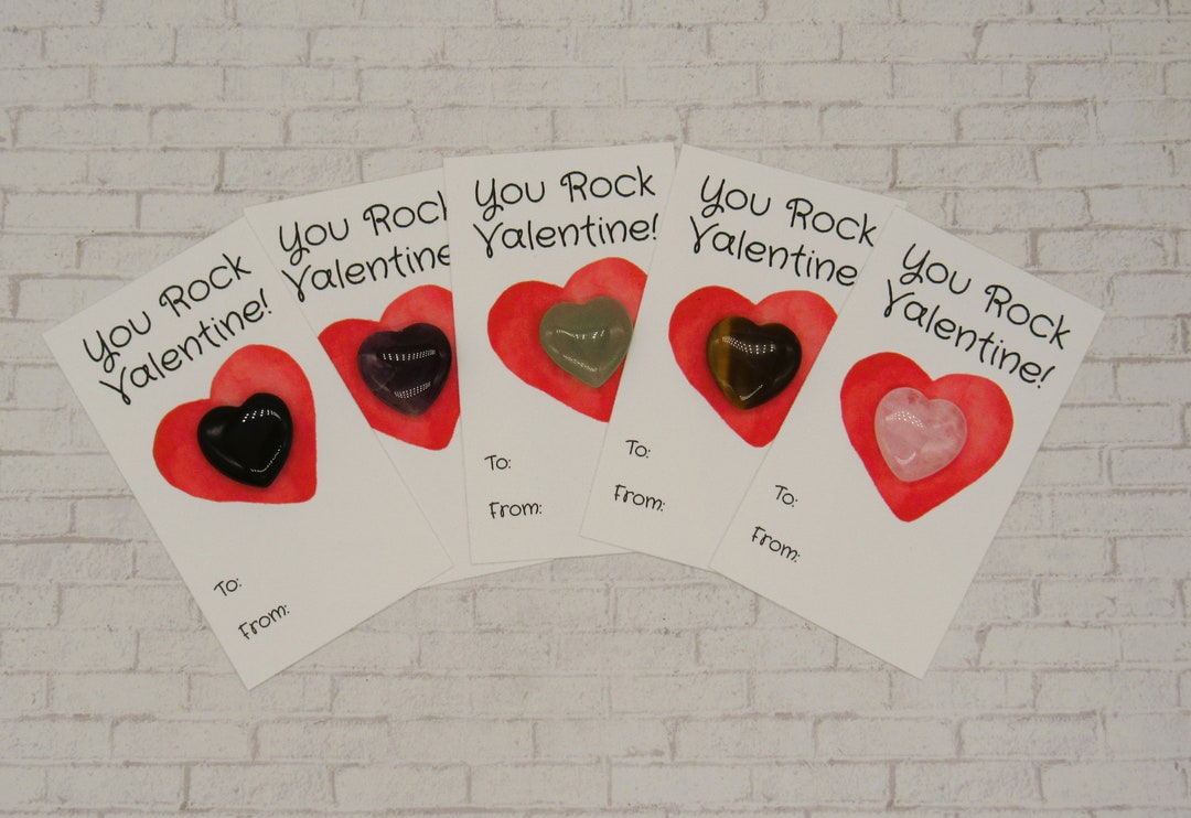Class Valentines, 20 or 25 Piece Set, Natural Crystal, Bulk Valentine's ...