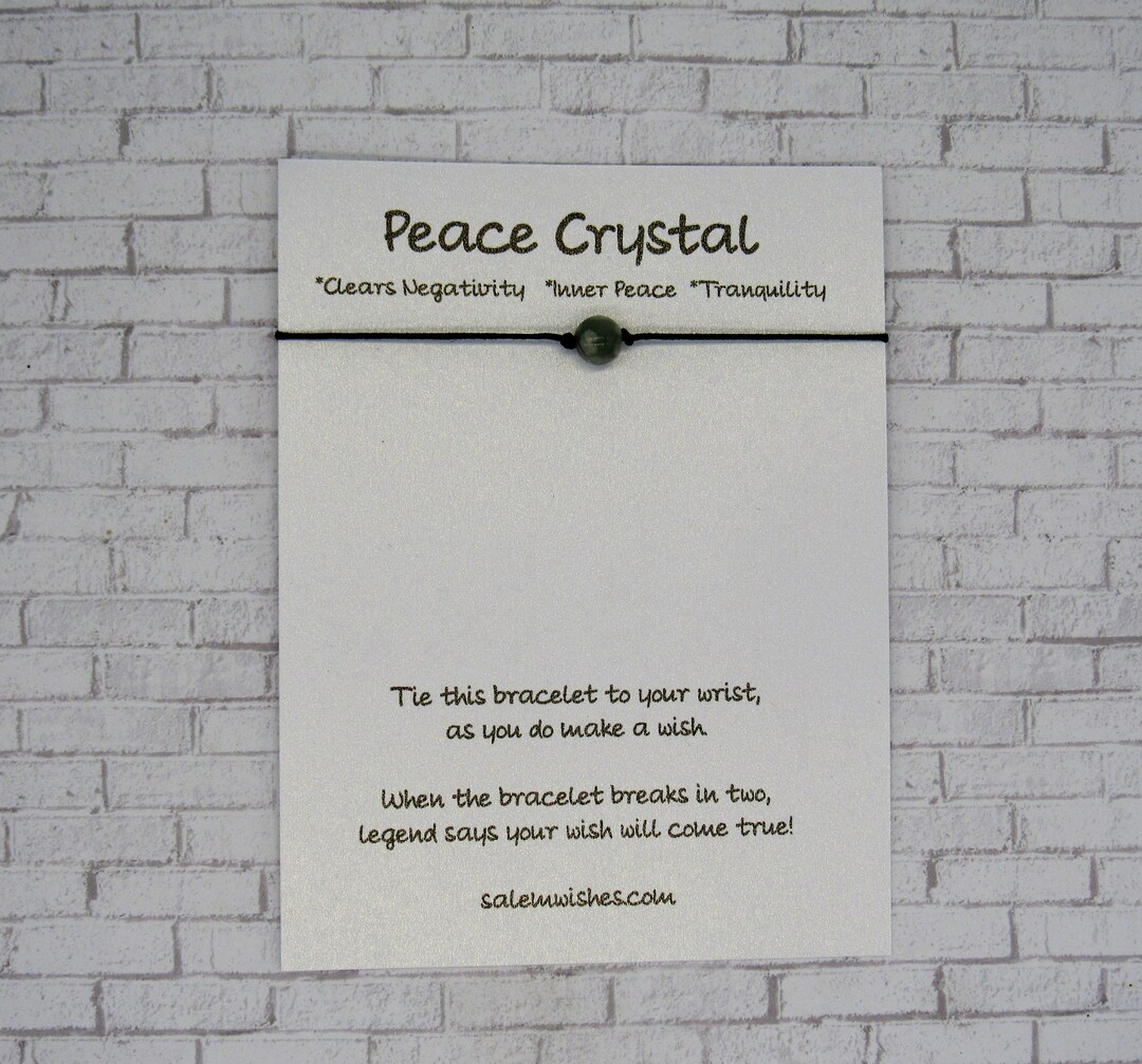 Peace Gift, Peace Crystal, Peace Crystal Wish Bracelet, Inner Peace ...