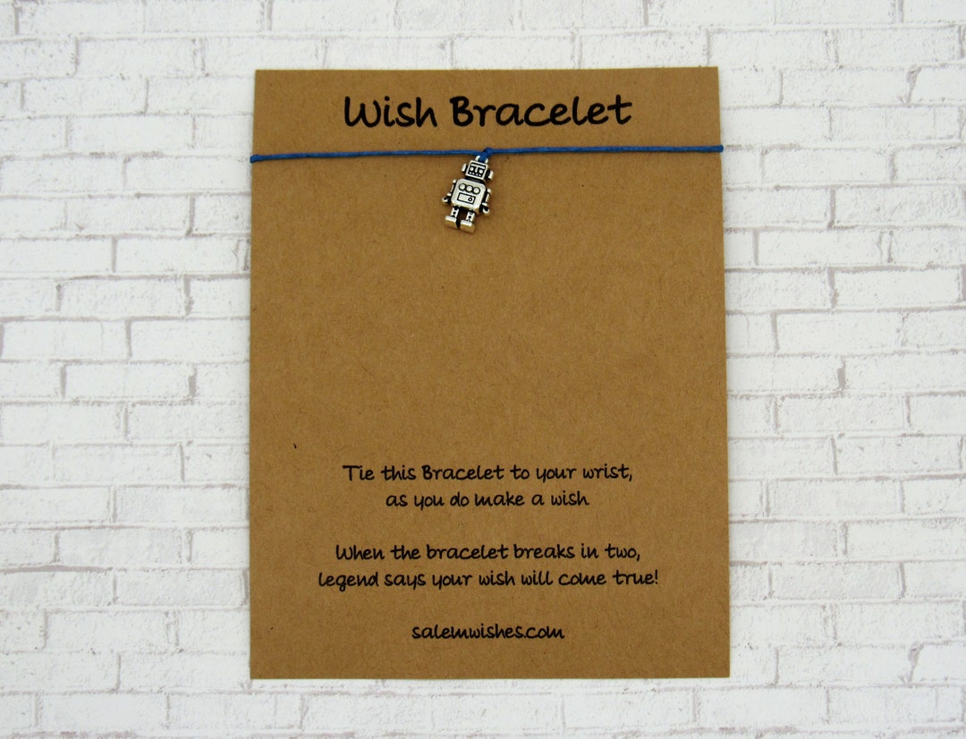 Robot Gift, Robot Wish Bracelet, Robot Birthday Gift, Robot Party Favor ...