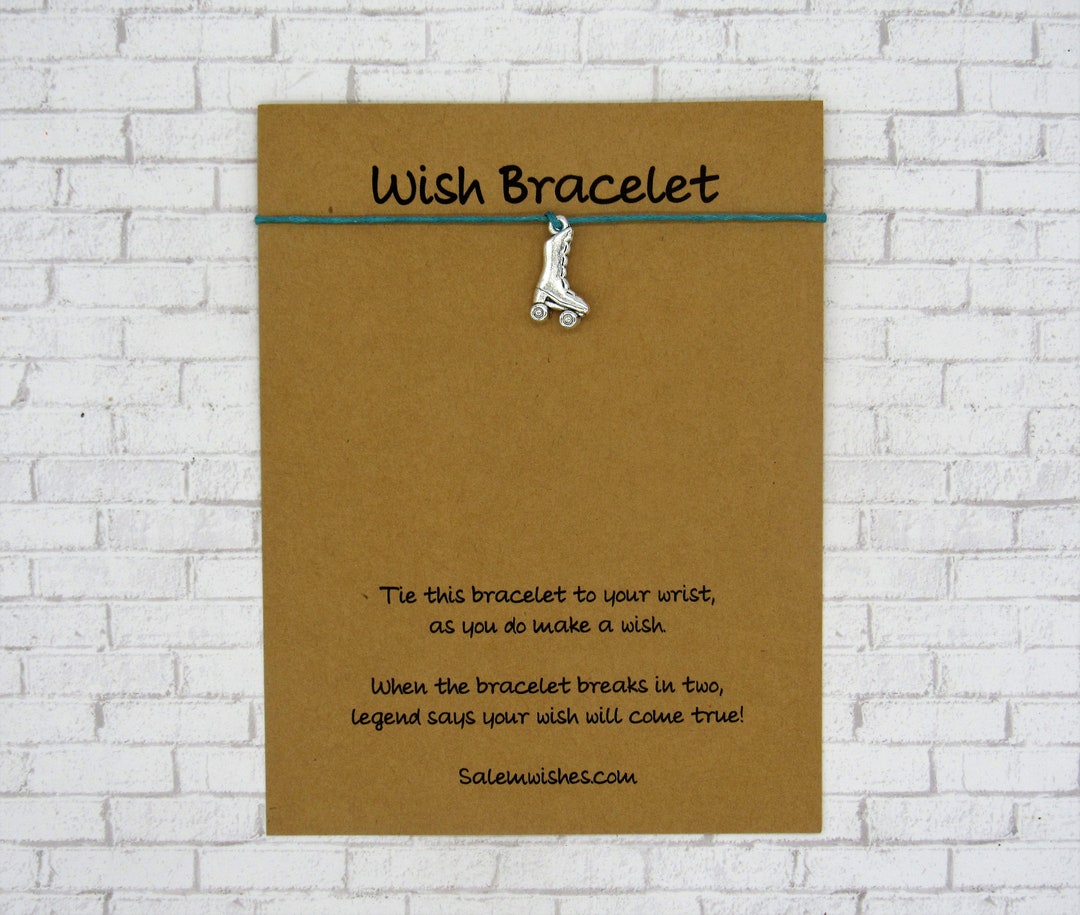 Roller Skating Gift, Roller Skating Wish Bracelet, Skaters Gift, Roller ...