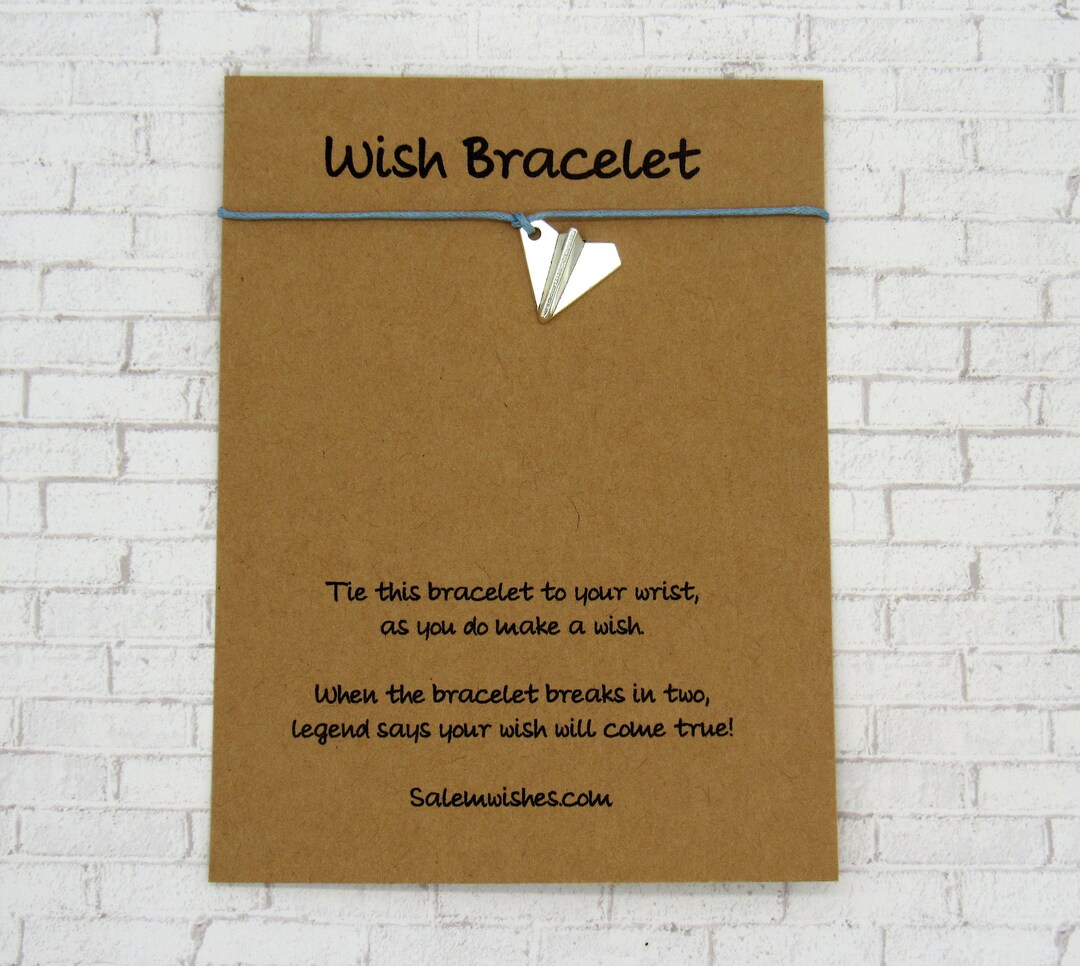 Paper Airplane Gift, Airplane Wish Bracelet, Airplane Gift ...