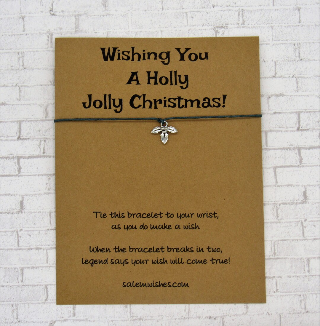 Christmas Holly Gift, Holly Wish Bracelet, Holly Jolly Christmas ...