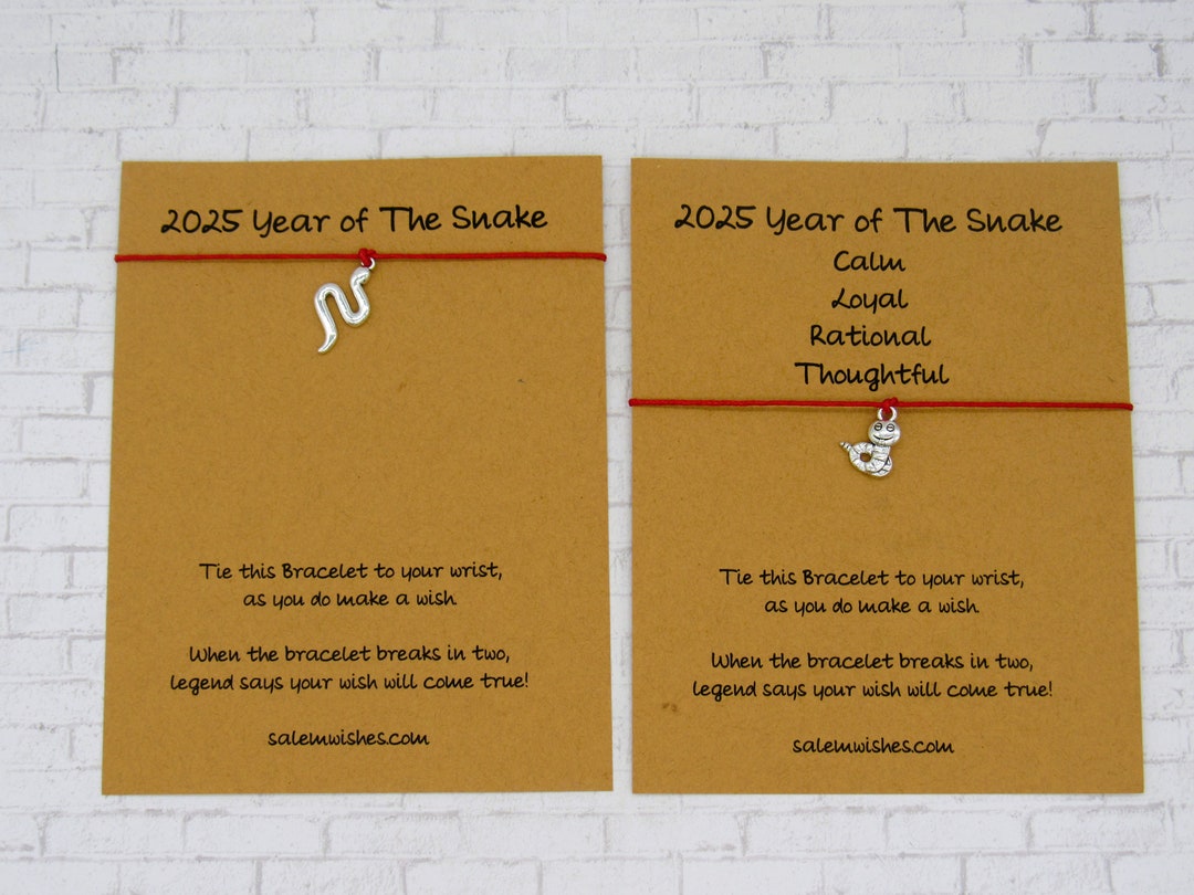 2025 Year of Snake, Lunar New Year, Snake Wish Bracelet, Chinese New ...