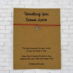 Sending You Some Love Gift, I Love You Wish Bracelet, Get Well Gift ...