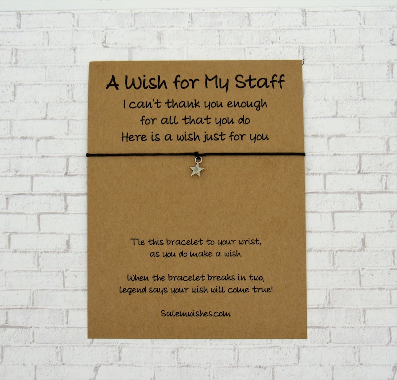 Staff Appreciation Gift, Team Appreciation Gift, Employee Wish Bracelet ...