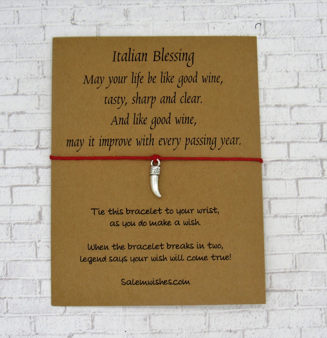 Italian Gift, Italian Blessing, Italian Wish Bracelet, Italian Poem ...