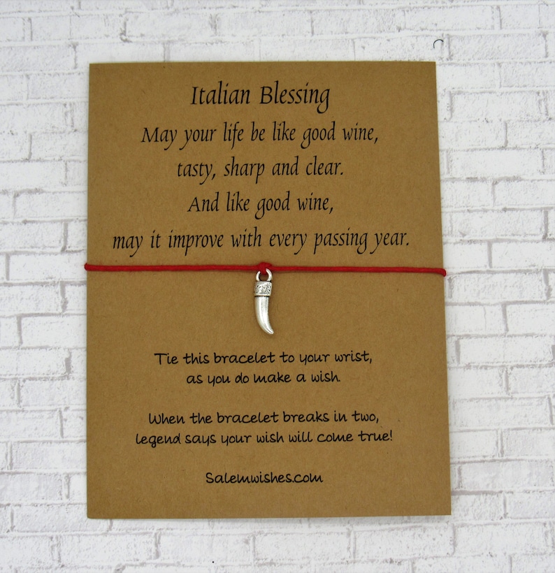 Italian Gift, Italian Blessing, Italian Wish Bracelet, Italian Poem ...