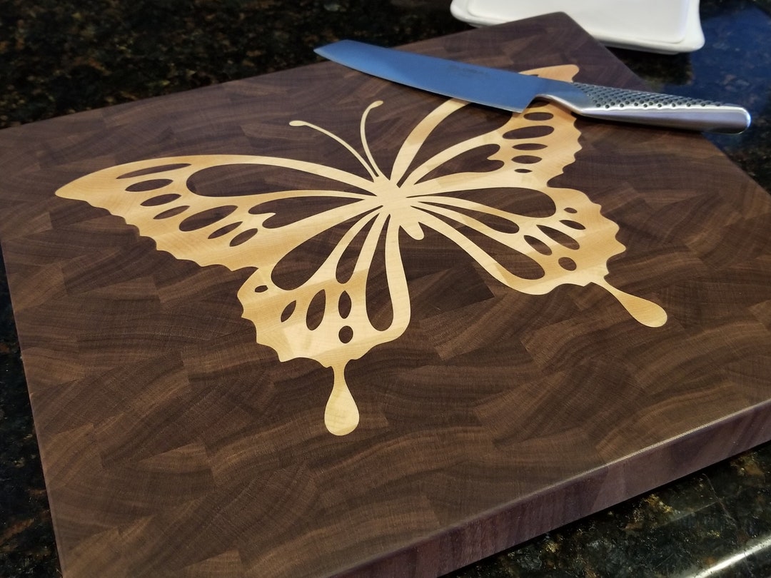 Monarch Butterfly, Wood Cutting Board, Chopping Block, Personalized ...