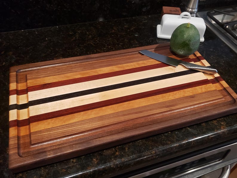 Personalized, Wood Cutting Board, Juice Groove, Chopping Block, Walnut ...
