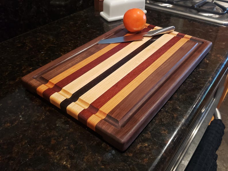 Personalized, Wood Cutting Board, Juice Groove, Chopping Block, Walnut ...