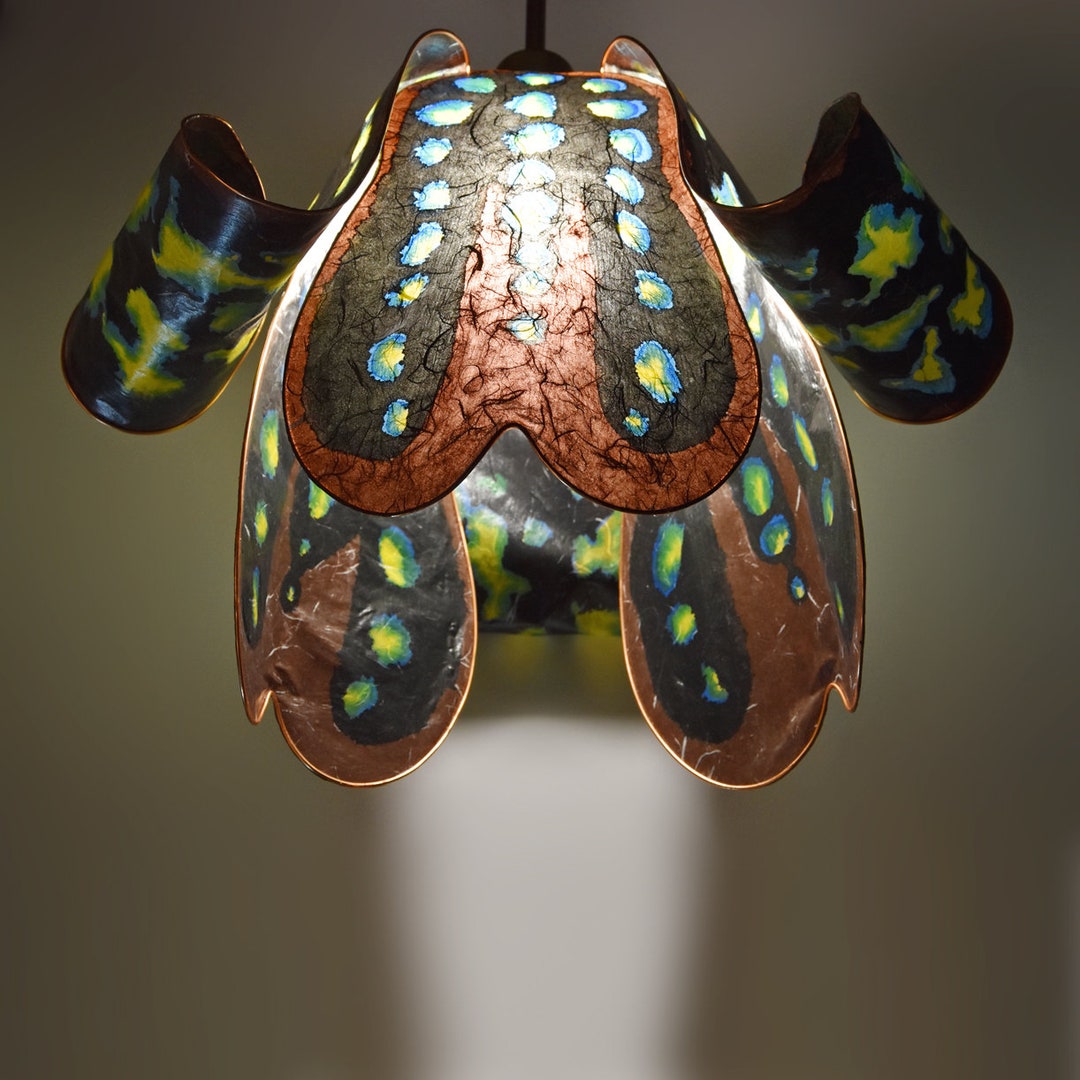 Paper Flower Lampshade in Black and Brown | for Ceiling, Table or Floor ...