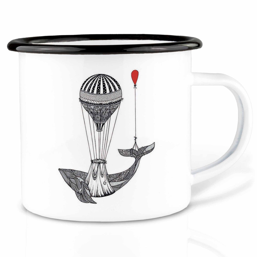 Enamel Mug lightweight & Sturdy whale Transport I Camping Mug Hand ...
