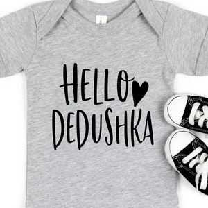 Hello Dedushka Onesie, Grandpa Dedushka Pregnancy Reveal, Baby ...