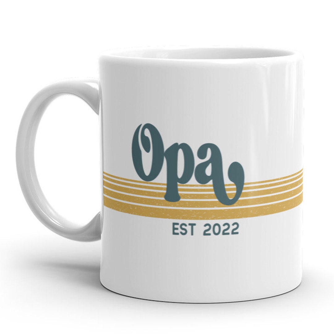 Opa Est MUG Retro Vyb, Opa Mug, Grandpa Gifts, Pregnancy Announcement ...