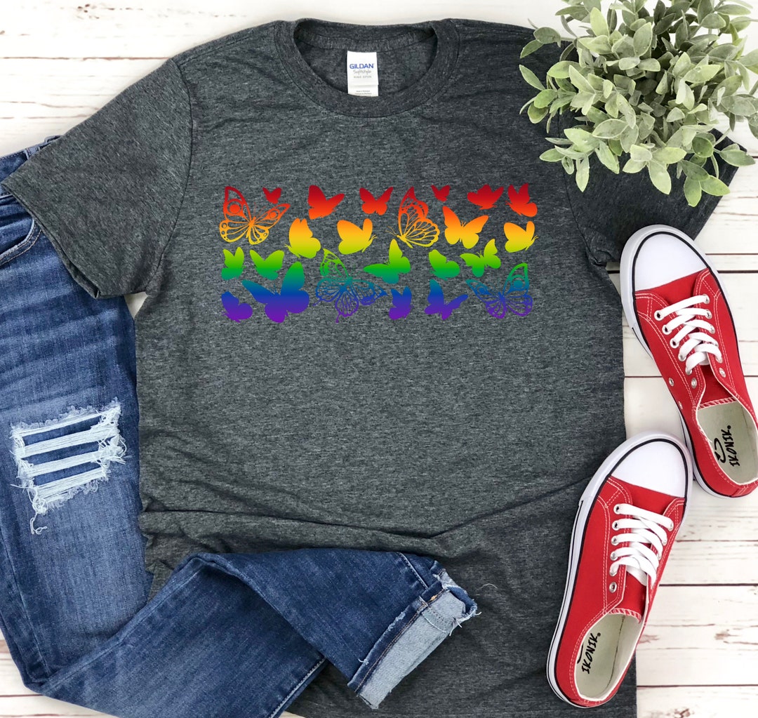 Butterfly LGBTQ Shirt, Butterfly Rainbow Shirt, LGBTQ Rainbow Shirt ...