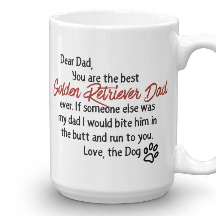 Golden Retriever Dad MUG Dear Dad Dog Lover Gift Idea Dog | Etsy