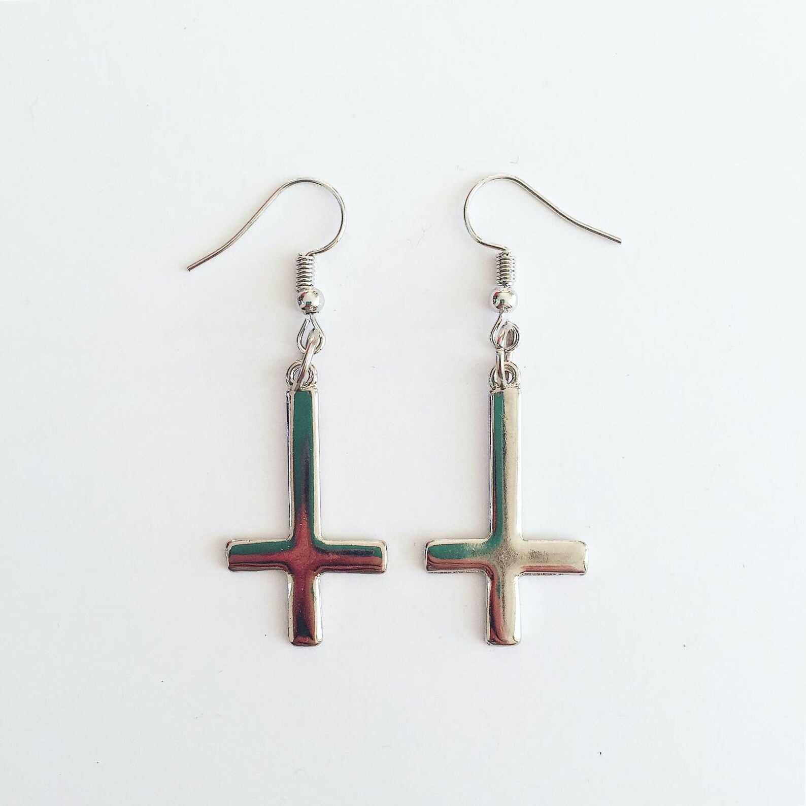 Cross of Saint Peter Inverted Cross Upside Down Cross Earrings - Etsy
