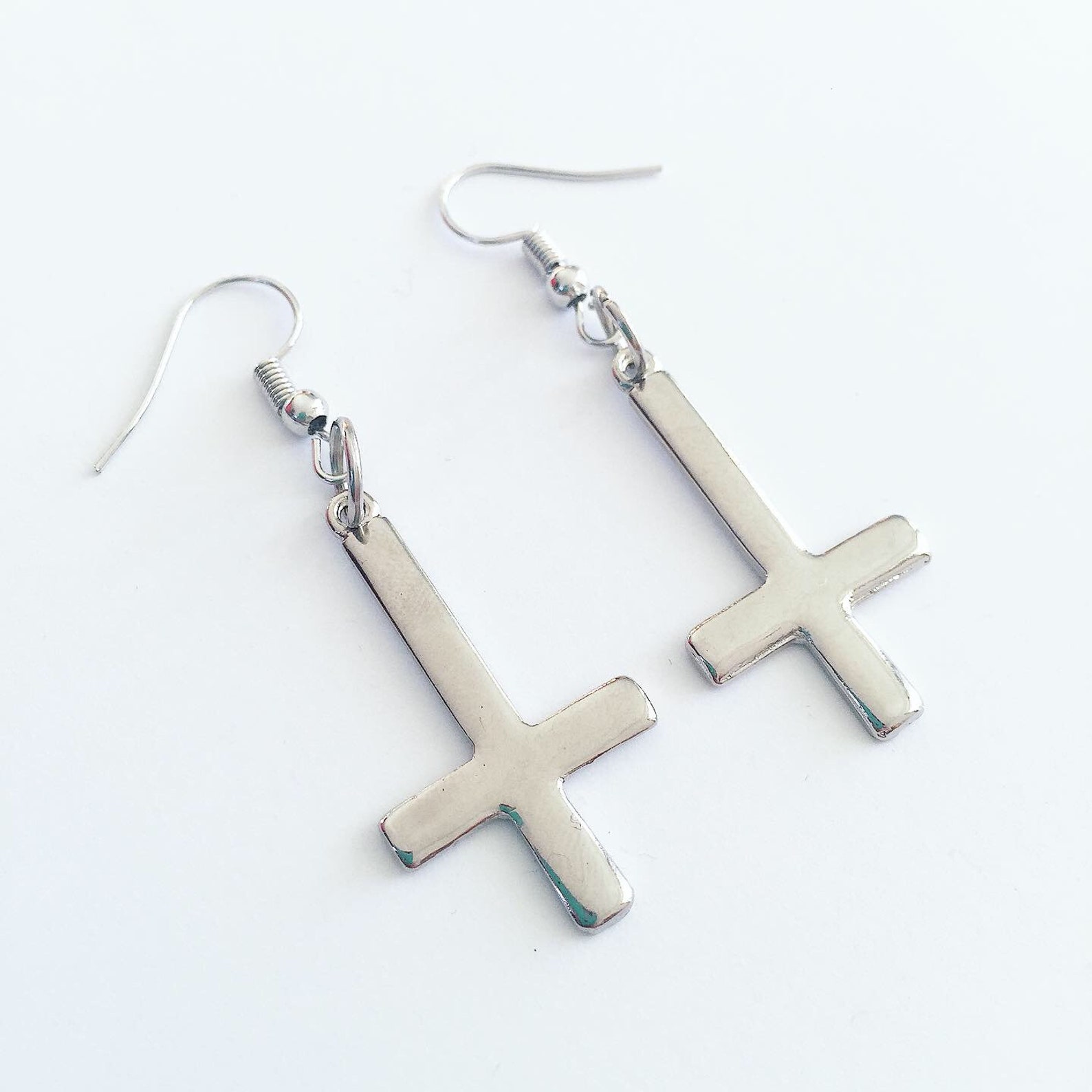 Cross of Saint Peter Inverted Cross Upside Down Cross Earrings - Etsy