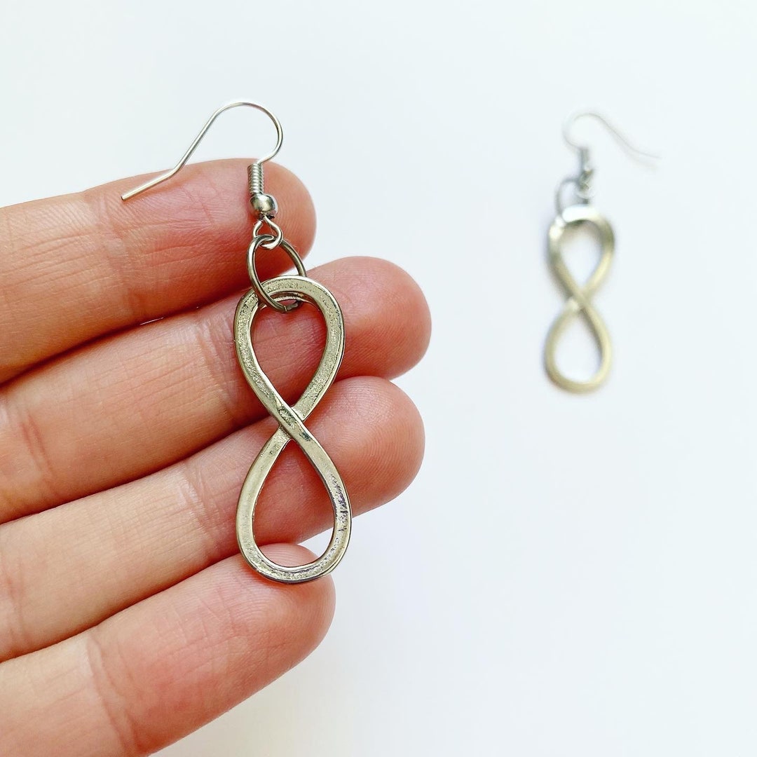 Big Infinity Symbol Earrings Eternity Mindfulness Life Balance Zen ...