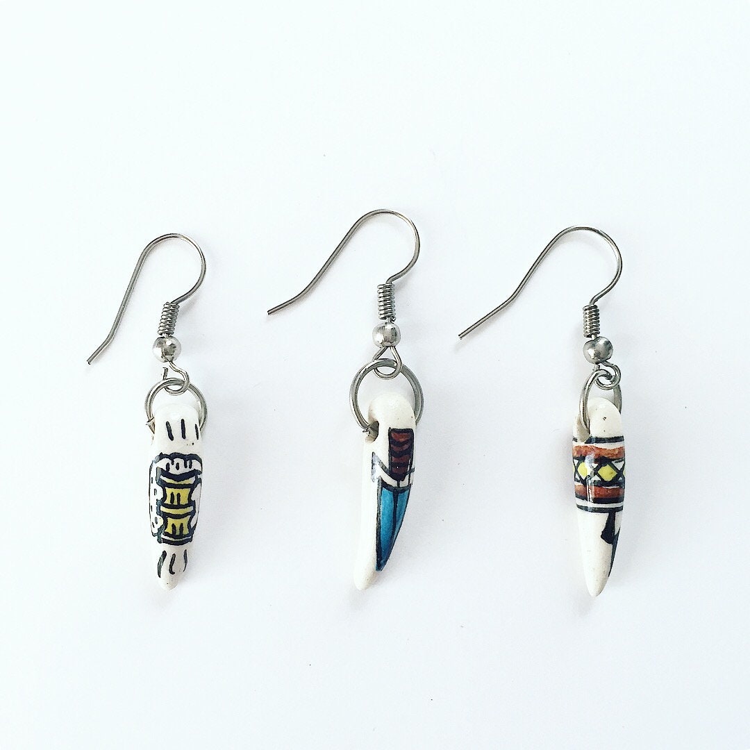 Hand Painted Porcelain Fang Inca Peruvian Tribal Dagger Beer - Etsy