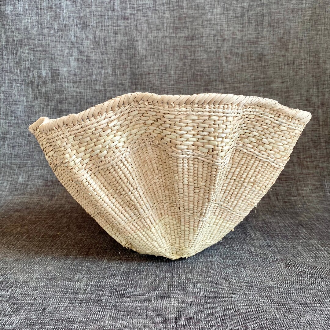 Small Dramatic Rippled Basket Modern Organic Wavy Basket Unique ...