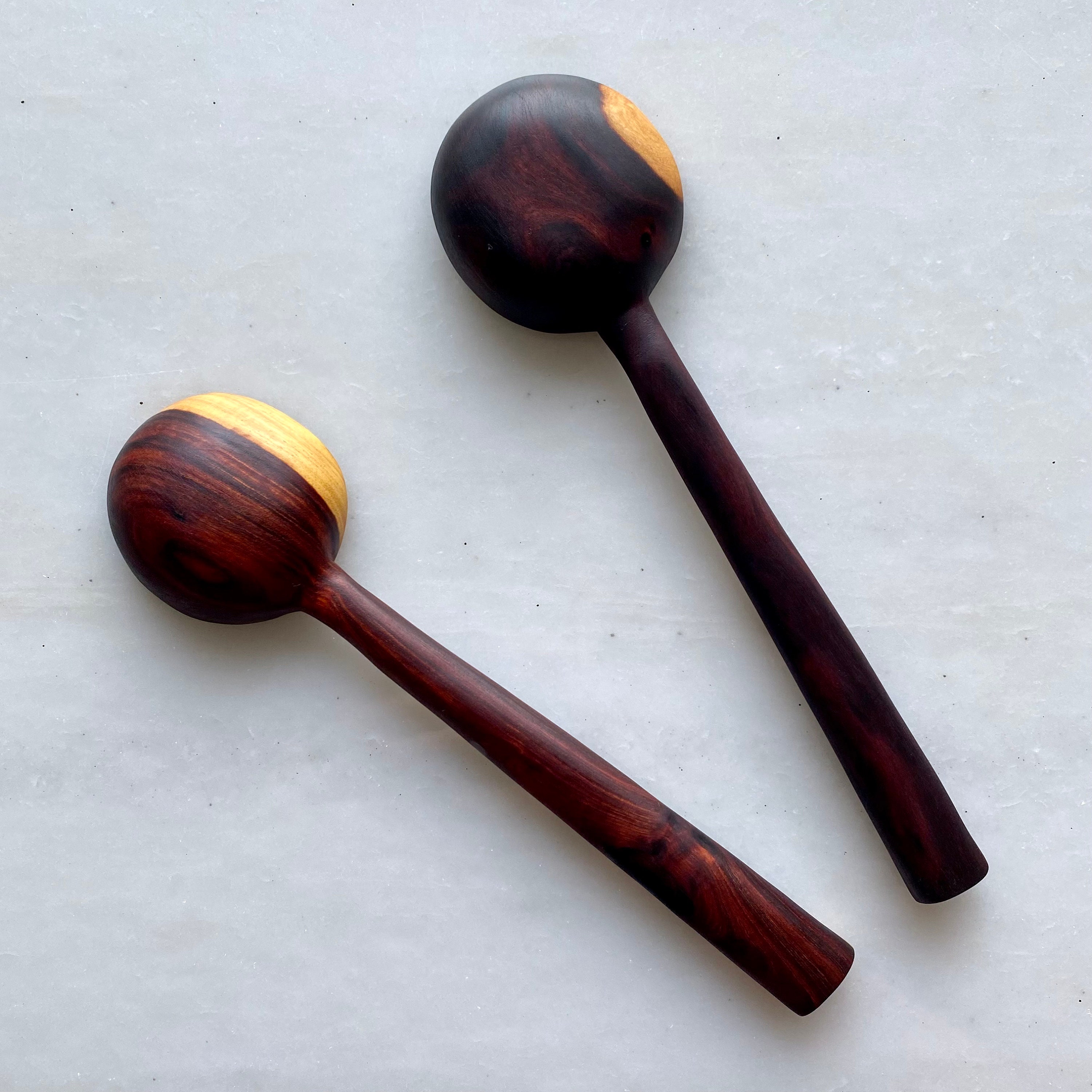 Hand Carved Wooden Coffee Scoop | Ebony, African Teak, and Mukwa Wood ...