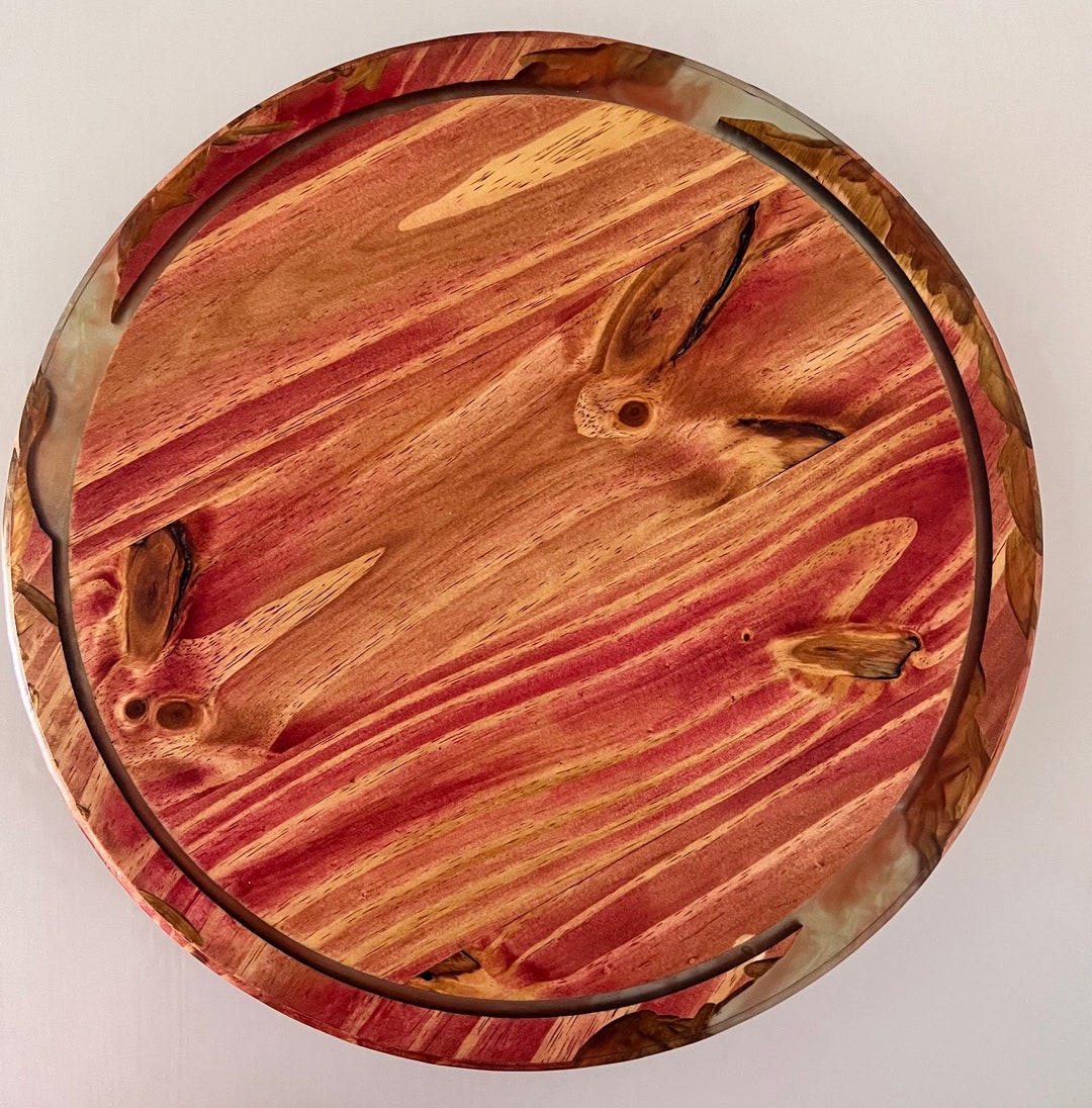 Lazy Susan 16 Wood red Rustic - Etsy