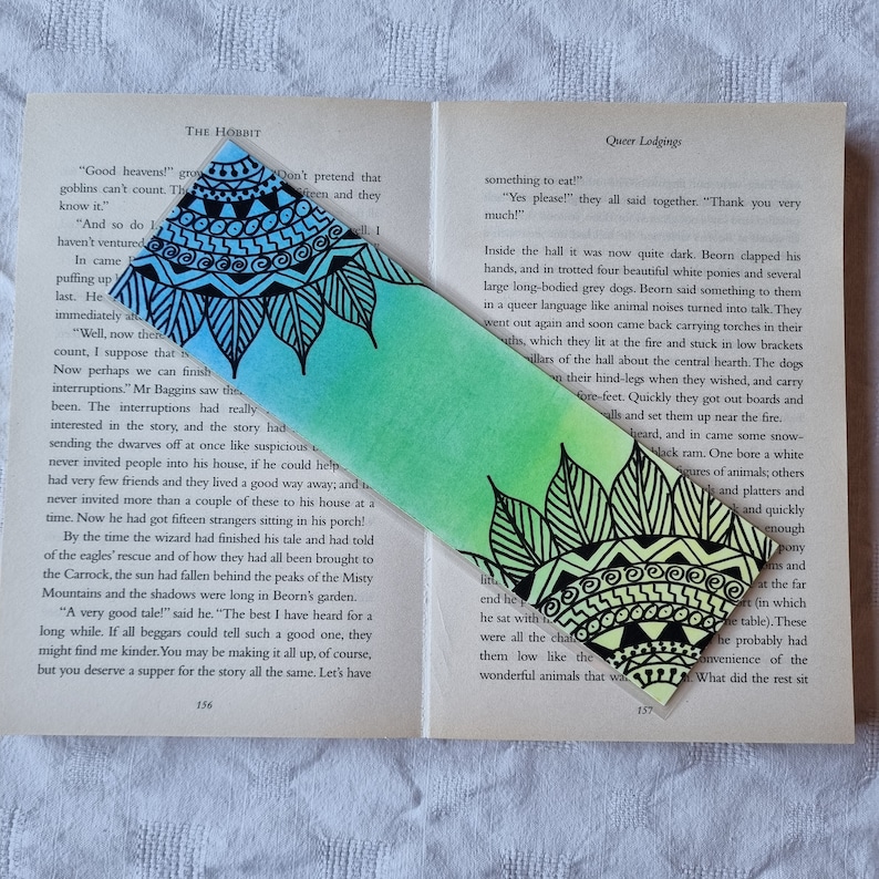 Flower Zentangle Doodle Bookmark (floral Stationery, One of a Kind ...